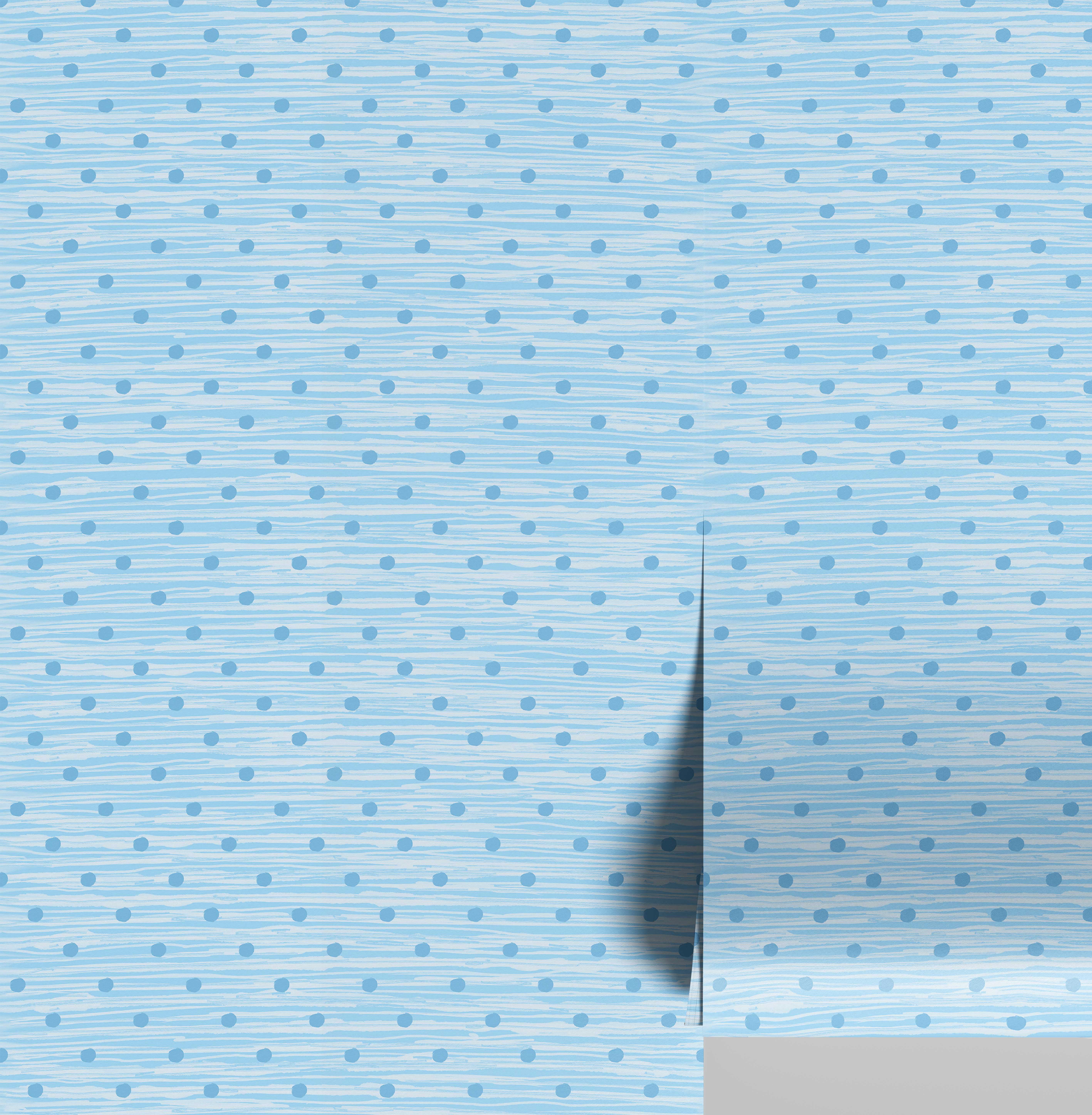 S4Sassy Wavy Dot Wallpaper - Blue Wall Covering, 25" x 360" Self ...