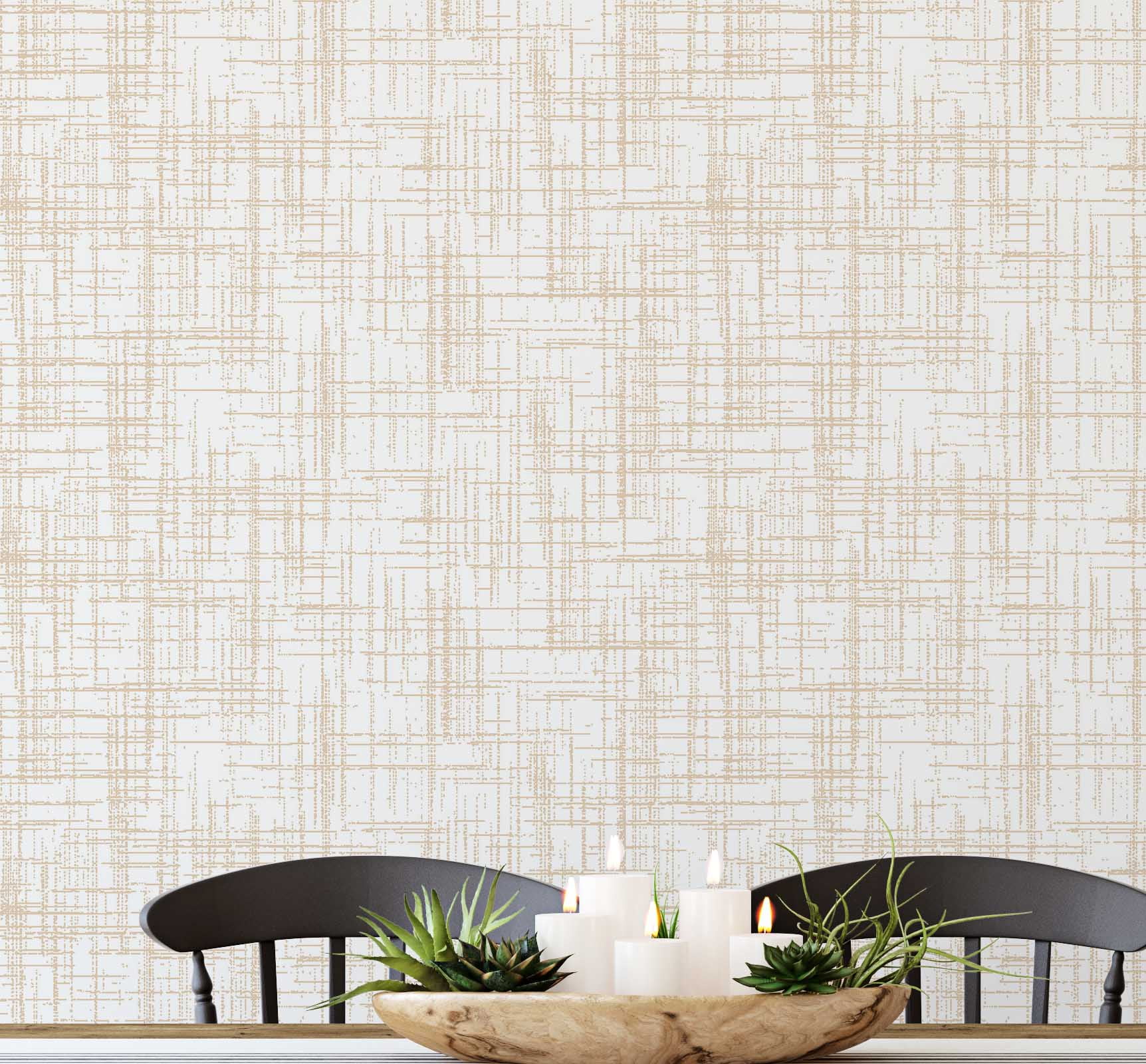 S4sassy Removable Contemporary Beige Wall Decor, Abstract Crosshatch ...