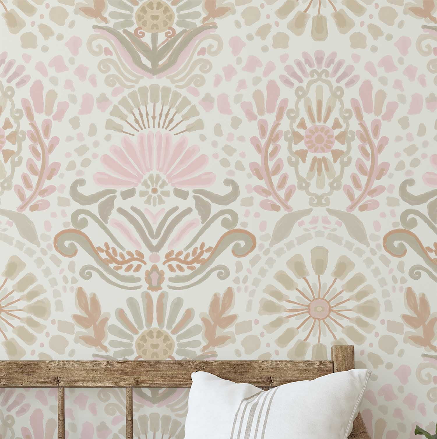 S4sassy Removable Contemporary Beige Wall Decor, Ethnic Motifs Textured ...