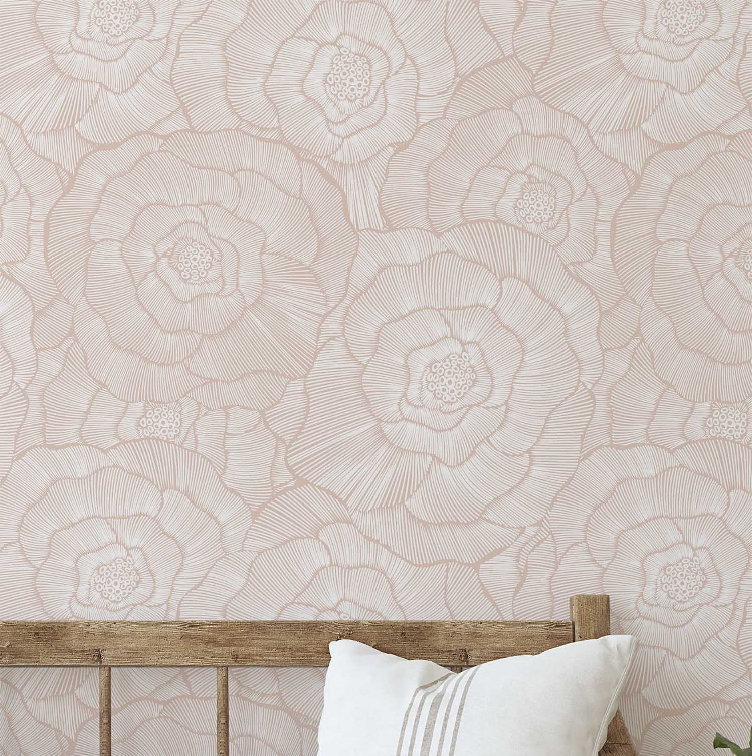 S4sassy Removable Contemporary Beige Wall Decor, Fine Line Floral ...