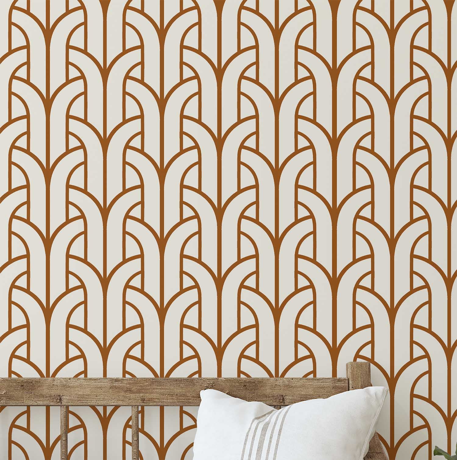 S4sassy Removable Contemporary Brown Wall Decor, Art Deco Fountain ...
