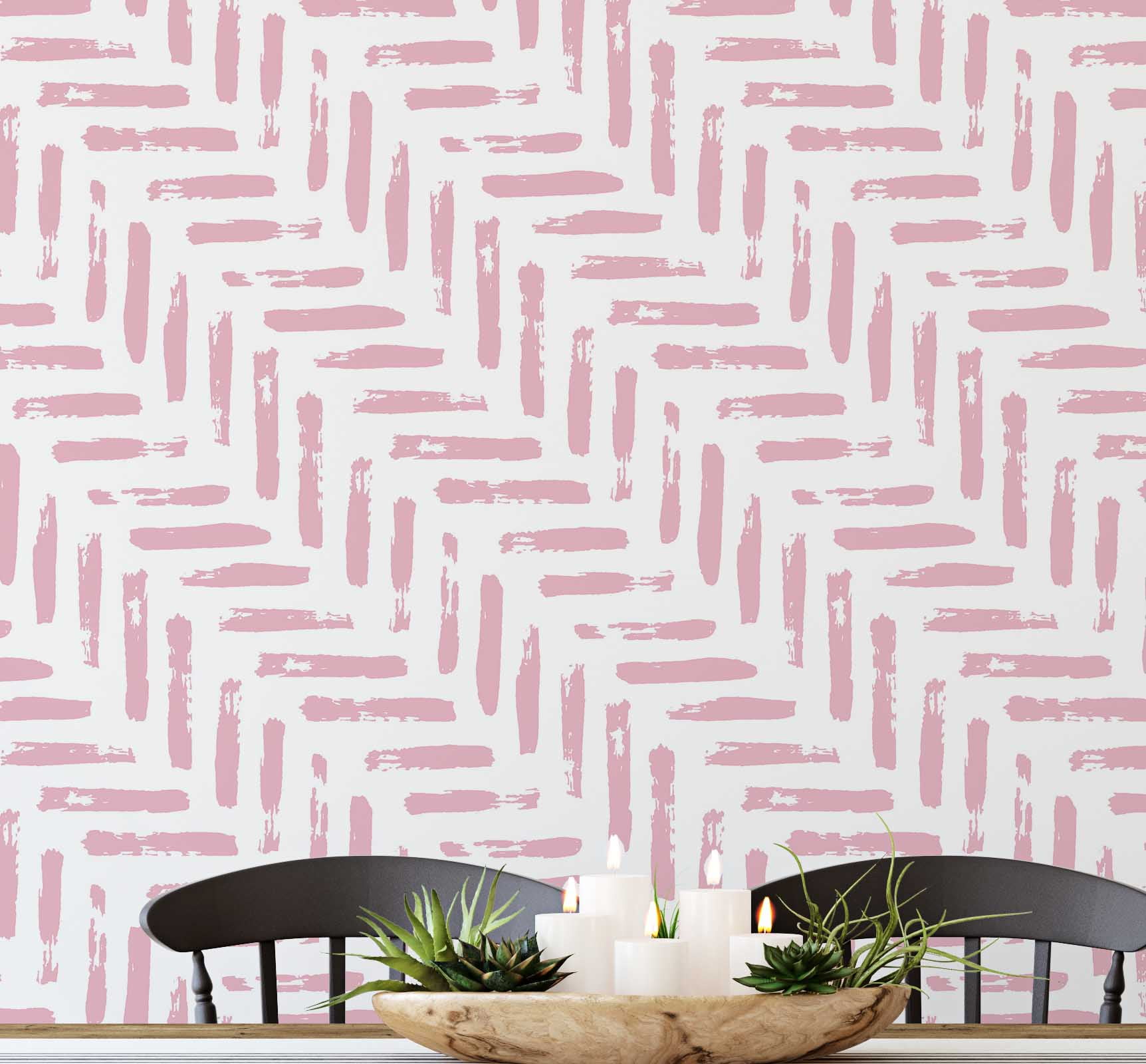 S4sassy Removable Contemporary Pink Wall Decor, Blue Brushstroke Dash ...