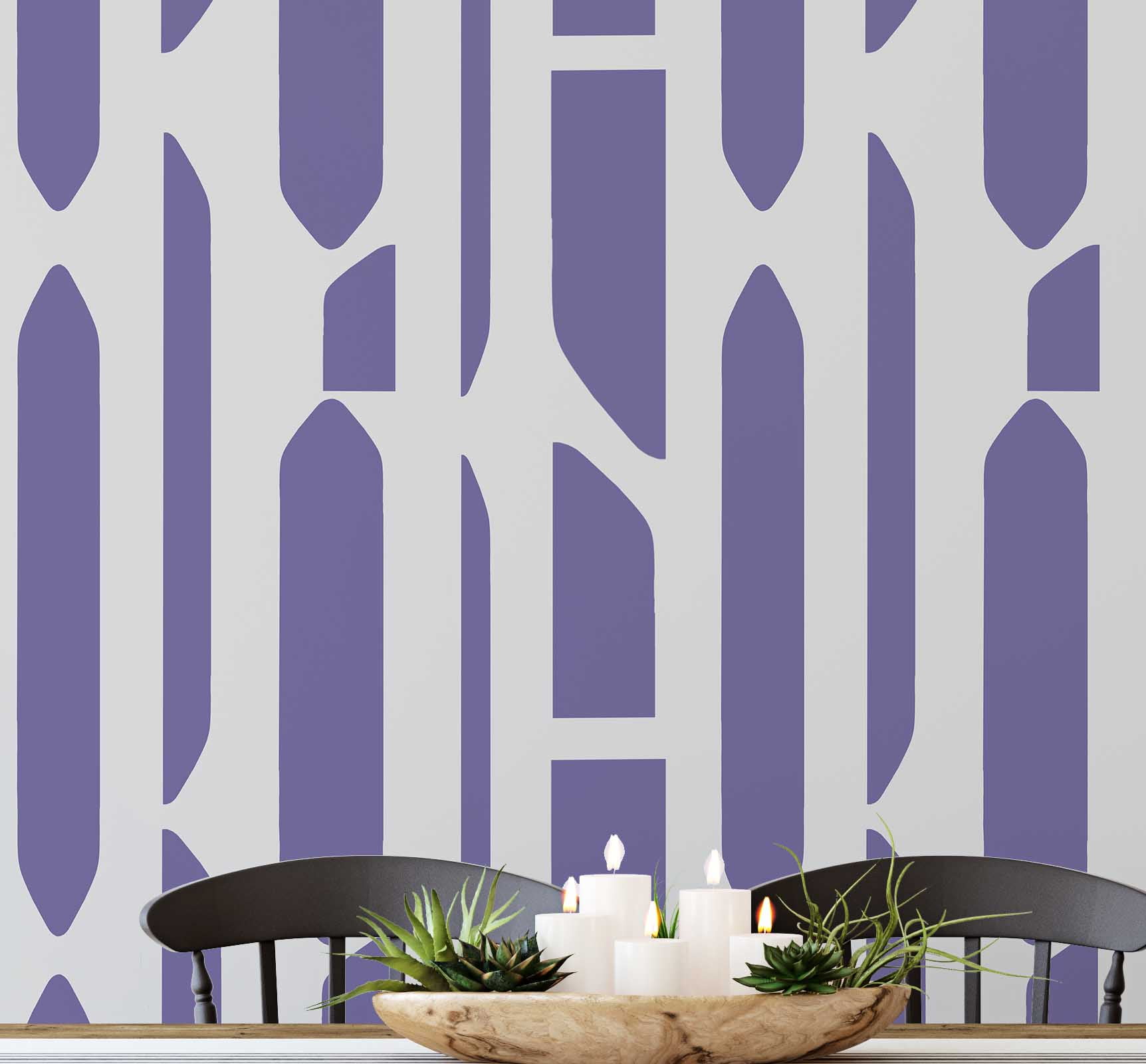S4sassy Removable Contemporary Purple Wall Decor, Geometric Branch ...