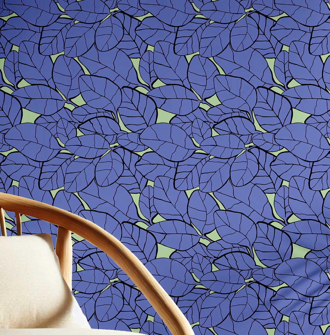 S4sassy Removable Nature-inspired Waterproof Wall Wrap, Wallcover, Blue ...