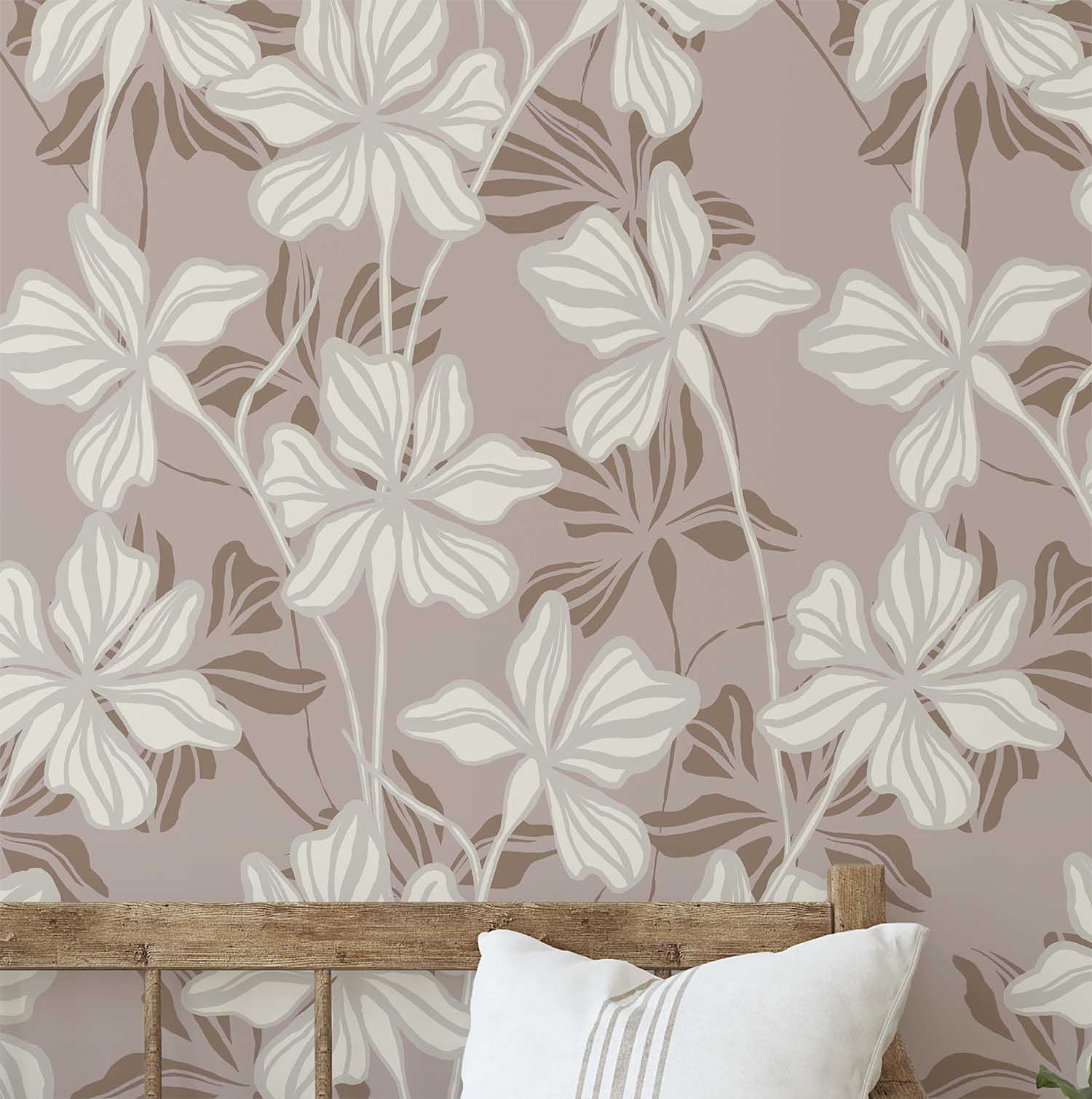 S4sassy Removable Nature-inspired Waterproof Wall Wrap, Wallcover, Lily ...