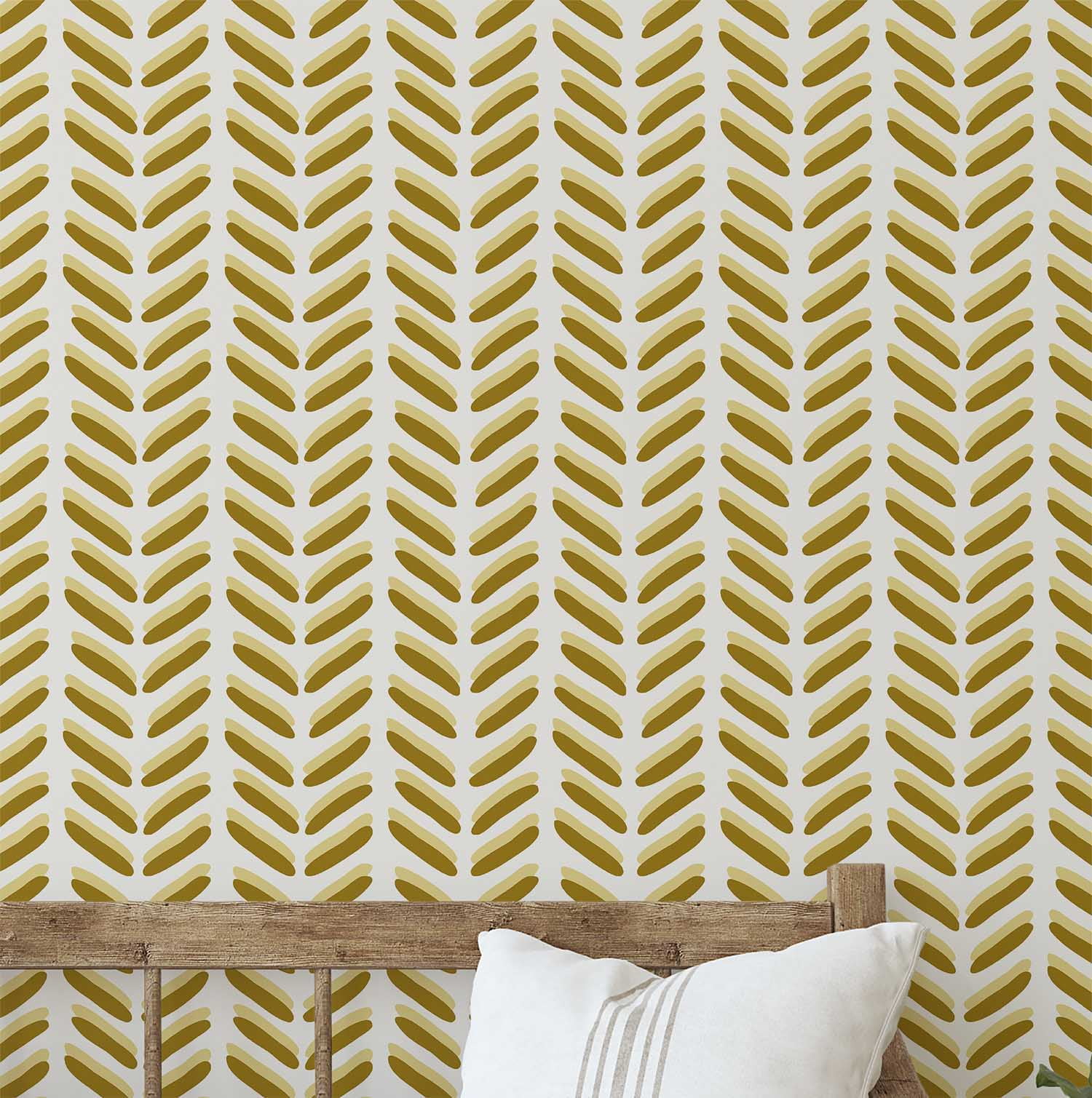 S4sassy Self Adhesive Wallpaper, Leaf Pattern Wallpaper, Yellow ...
