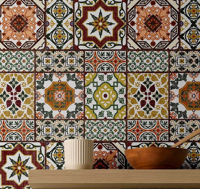 S4sassy Self Adhesive Wallpaper, Square Tile Wallpaper, Brown Removable ...