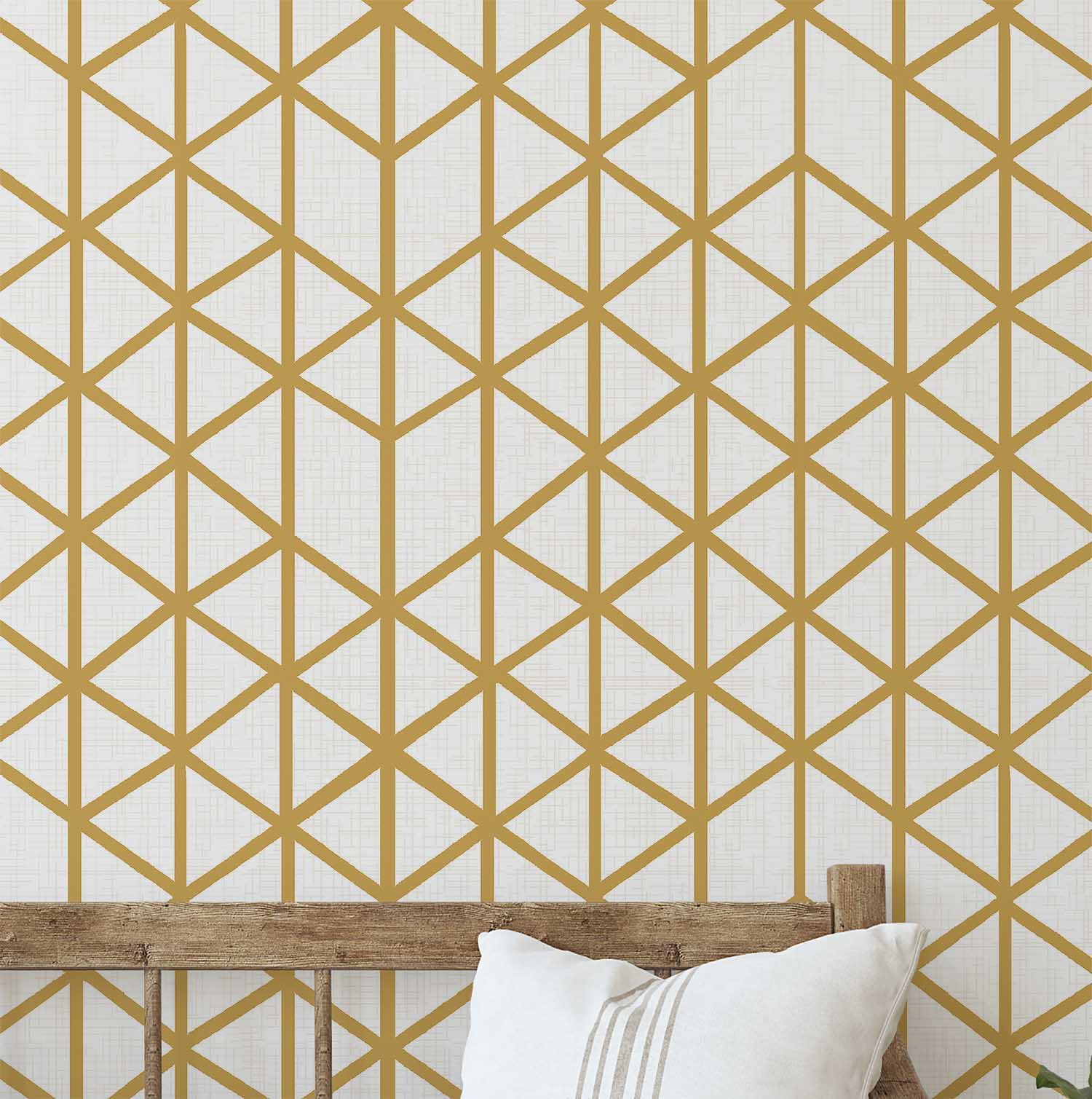 S4sassy Self-Stick Decorative Wallpaper, Geometric Cube Print Wall ...