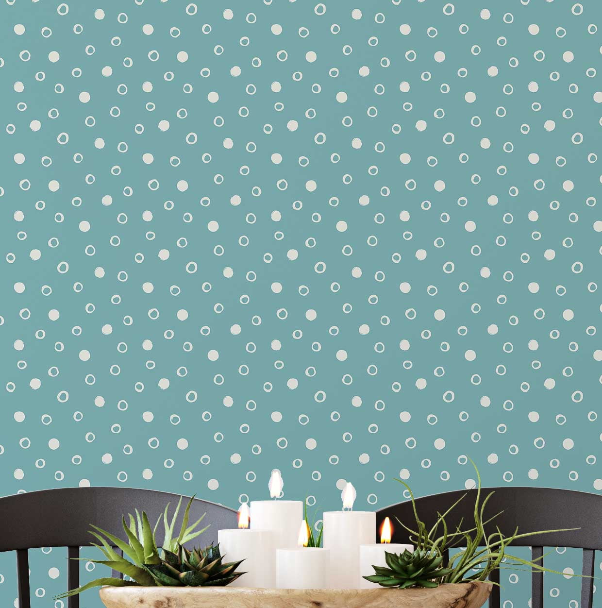 S4sassy Self-Stick Decorative Wallpaper, Green Polka Dot Wall Paper ...