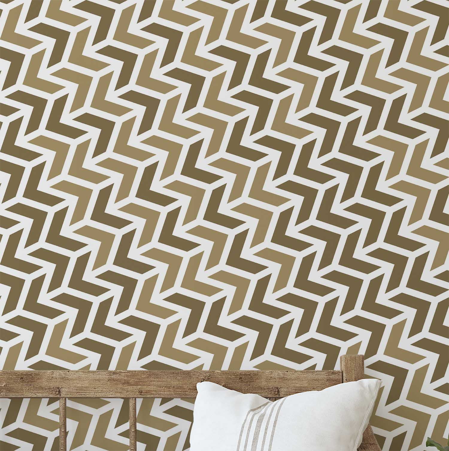 S4sassy Self-Stick Decorative Wallpaper, Interlocking Arrow Print Wall ...