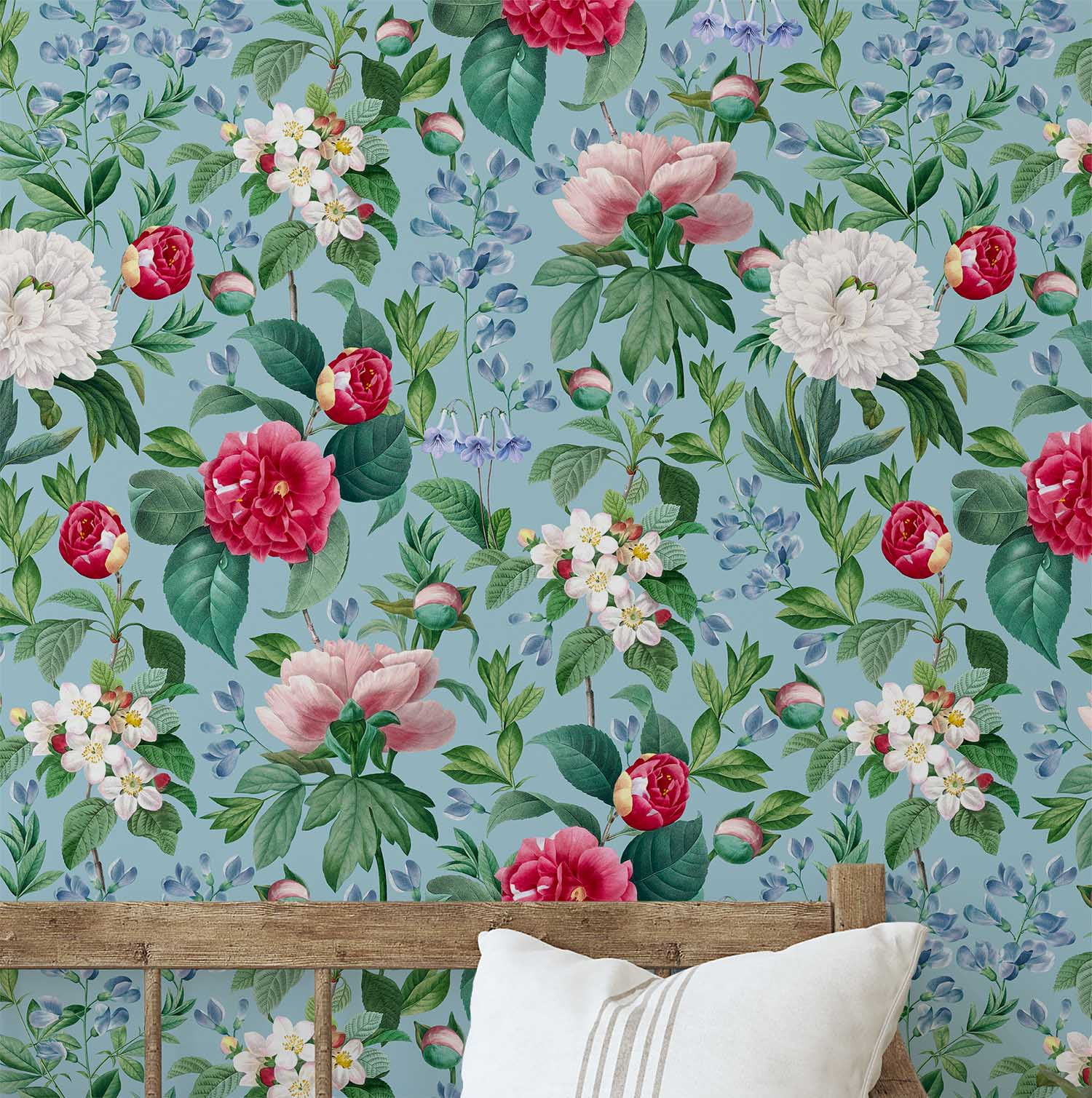 S4sassy Self-Stick Decorative Wallpaper, Peony Blossom Botanical Wall ...