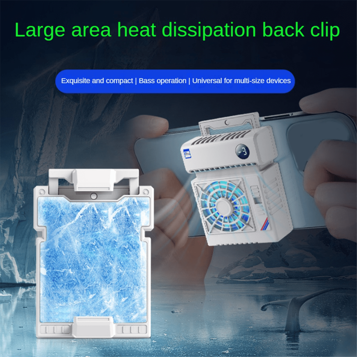 S5 Digital Display RGB Light Mobile Phone Cooler Cooling Fan Radiator ...