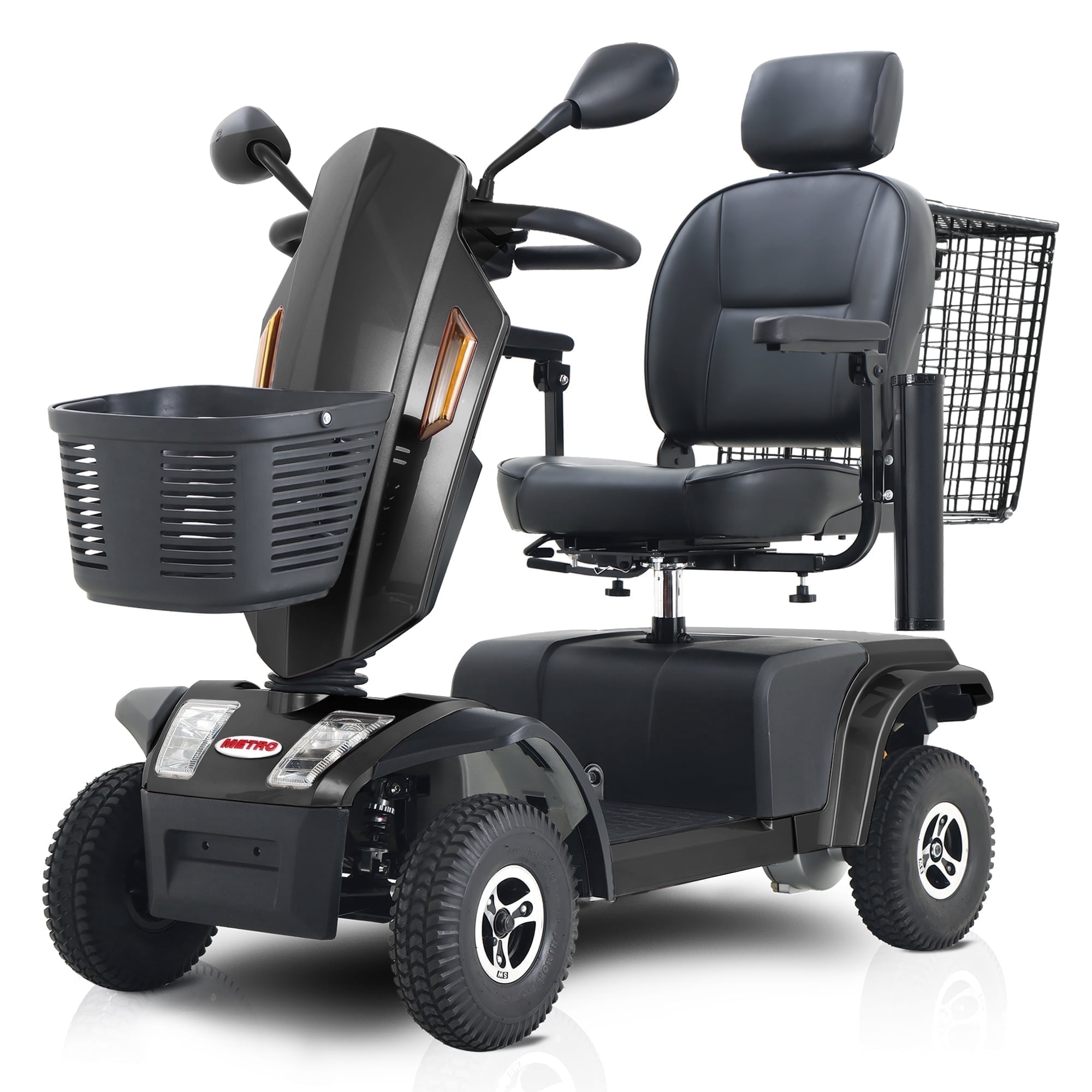 Secure Adjustable 4-Wheel Mobility Scooter with Charger & USB Ports ...