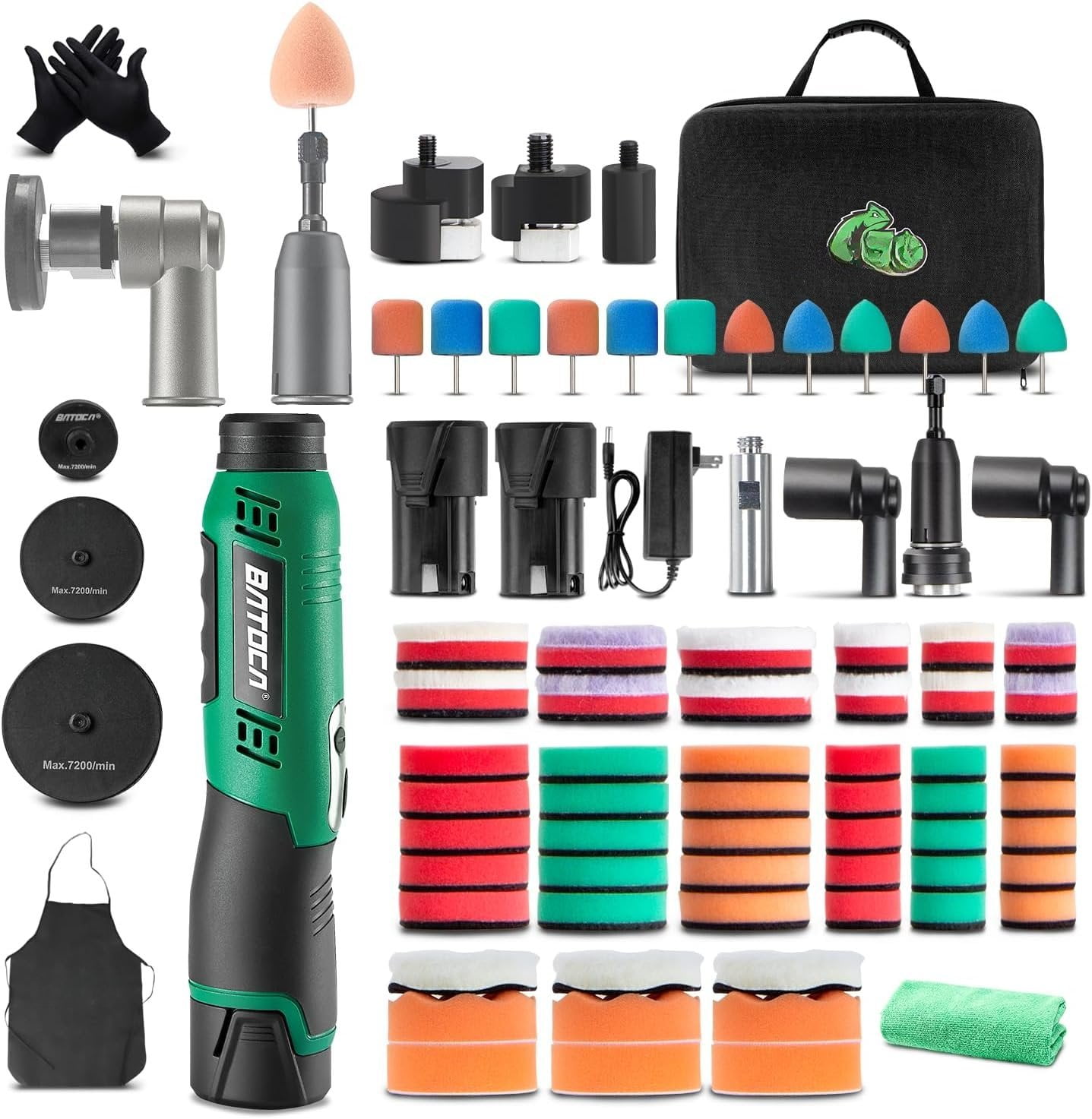 S6 Mini Polisher Cordless Polisher for Detailing, 2x2.0Ah , 0mm Rotary ...