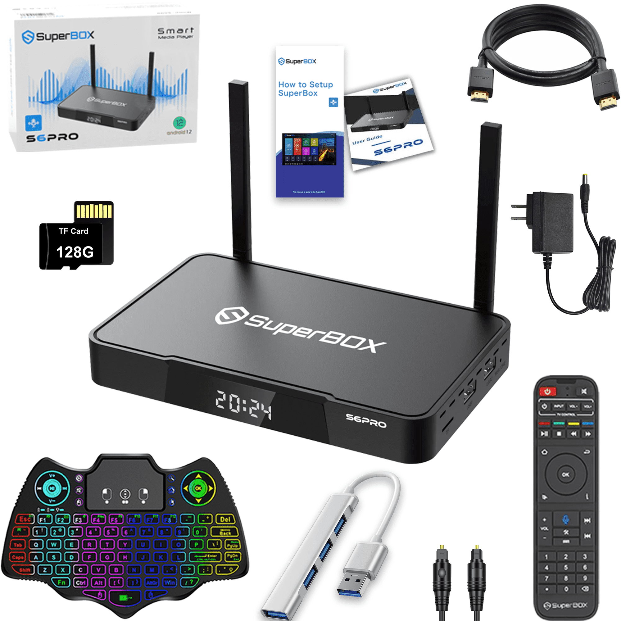 Superbox S6 Pro 4G RAM Full Loaded 6K TV Box with Keyboard, USB Hub ...