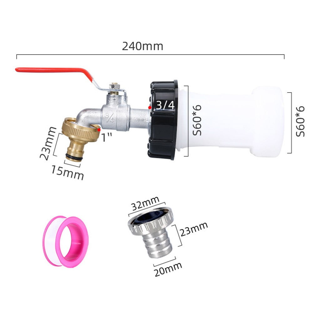 S60 Zinc Alloy Faucet Set with Extension Tube - 1/2 Inch 3/4 Inch Water ...
