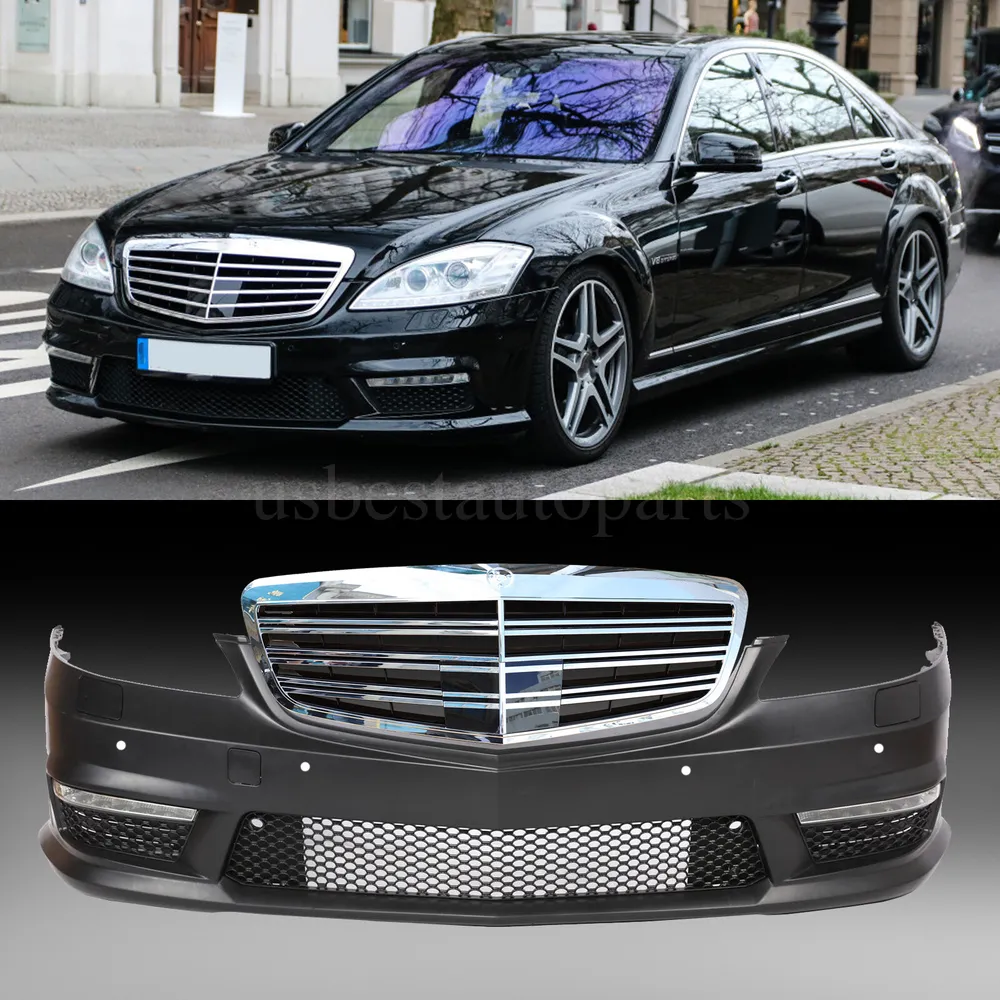 S63/S65 AMG style Front Bumper Cover Body Kit for 07-13 Benz W221 W/PDC ...
