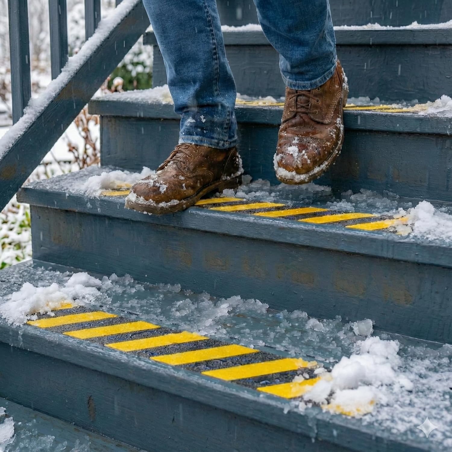 S680 Anti Slip Stair Treads 6" x 24", 10-Pack Pre-Cut Black/Yellow ...