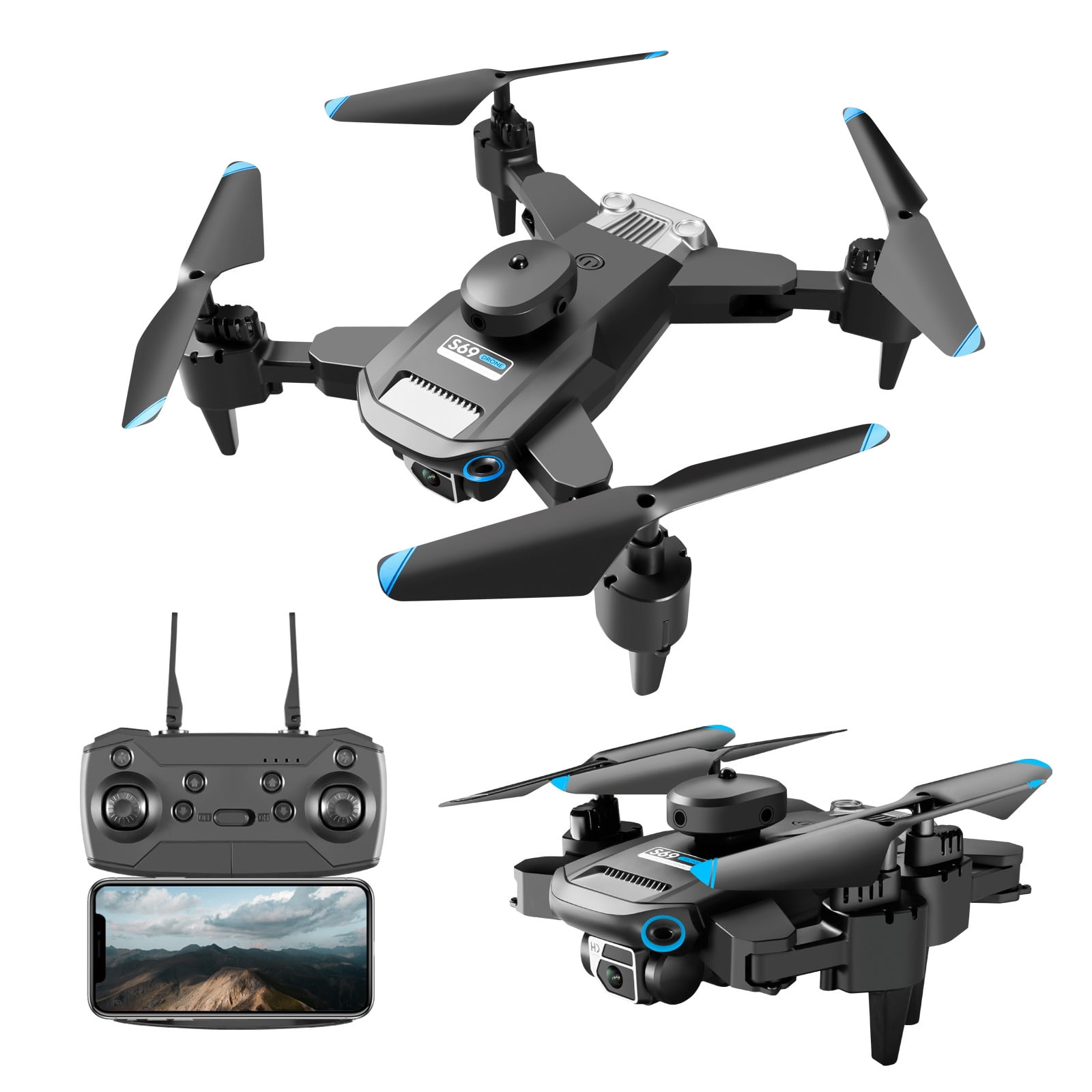 Fanshiluo Drone with Camera for Adults S69 Remote Control Drone ...