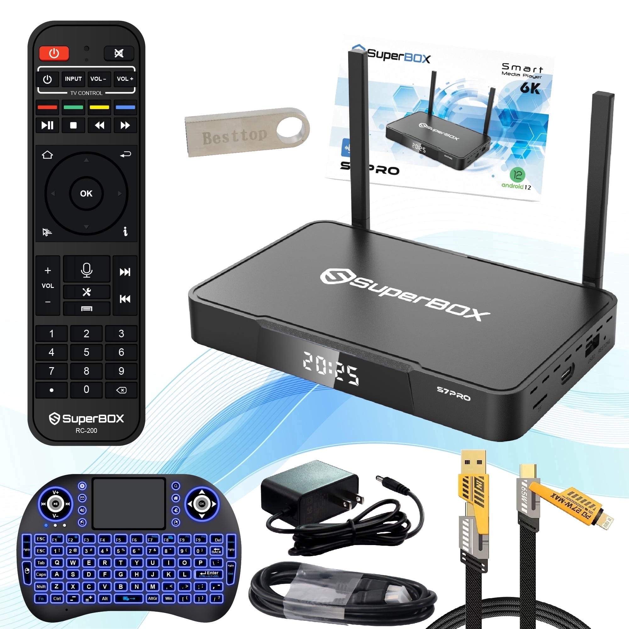 S7 Pro 2026 SuperBox for TV, Wireless Voice Remote Included, 1000M ...