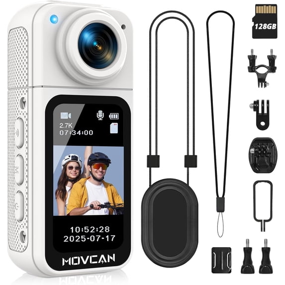 S70 2.7K HD Body Camera with Audio Recording, 180° Rotating Lens, WiFi ...