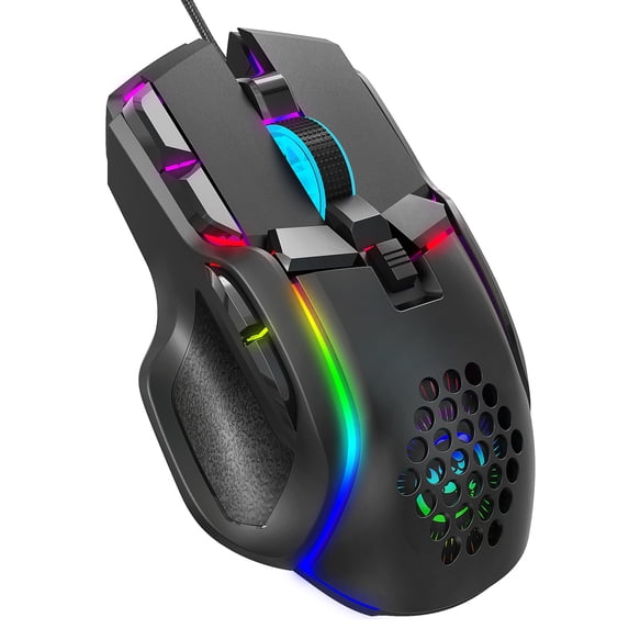 S700 Lightweight Wired Gaming Mouse with 12800 DPI 6 Programmed Buttons ...