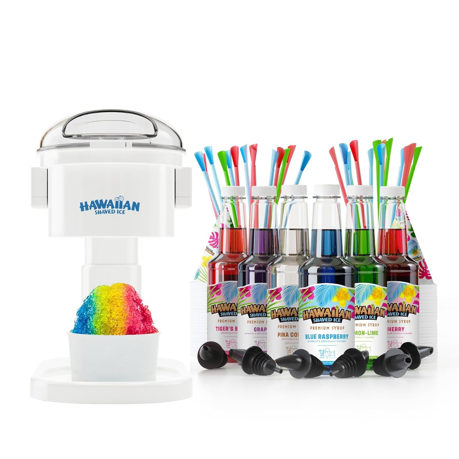 S700 Snow Cone Machine Kit with 6 - 16oz. Syrups: Cherry, Grape, Blue ...