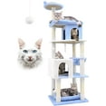 S72 Heavy Duty Ocean Blue Cat Tree for Large Cats | Sturdy 72in Maine ...