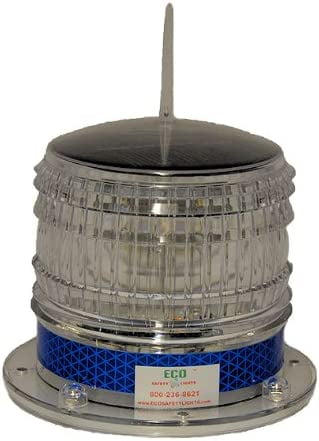 S8LF Blue Flashing 2NM IP67 Solar LED with a Bird Spike Marine Dock ...