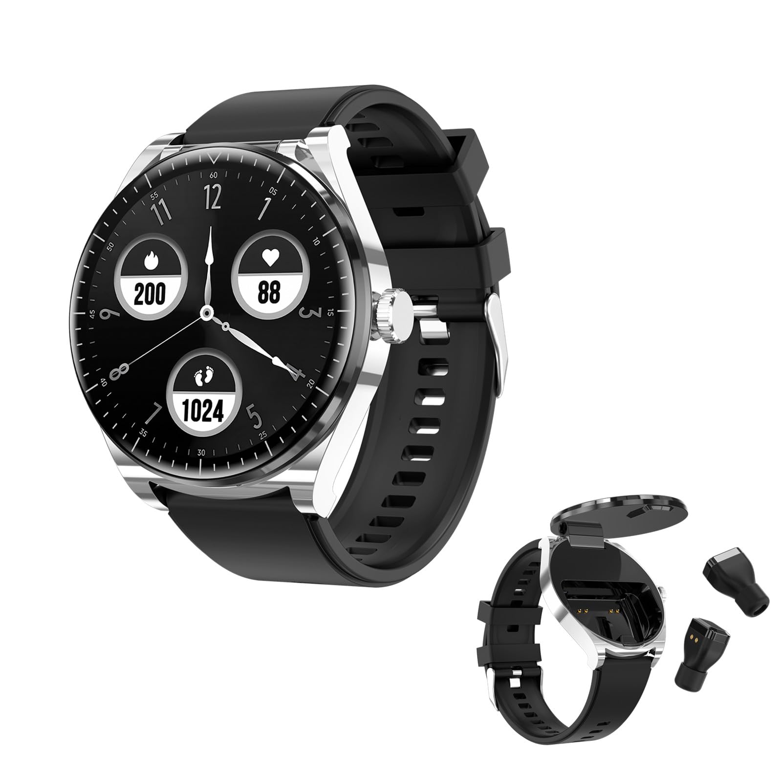 S9 2 in 1 Smart Watch with Earbuds 1.53" Smartwatch TWS Bluetooth ...