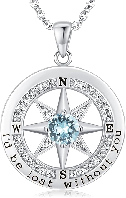 S925 Necklace Gift for Wife |Compass Jewelry |Women Anniversary ...