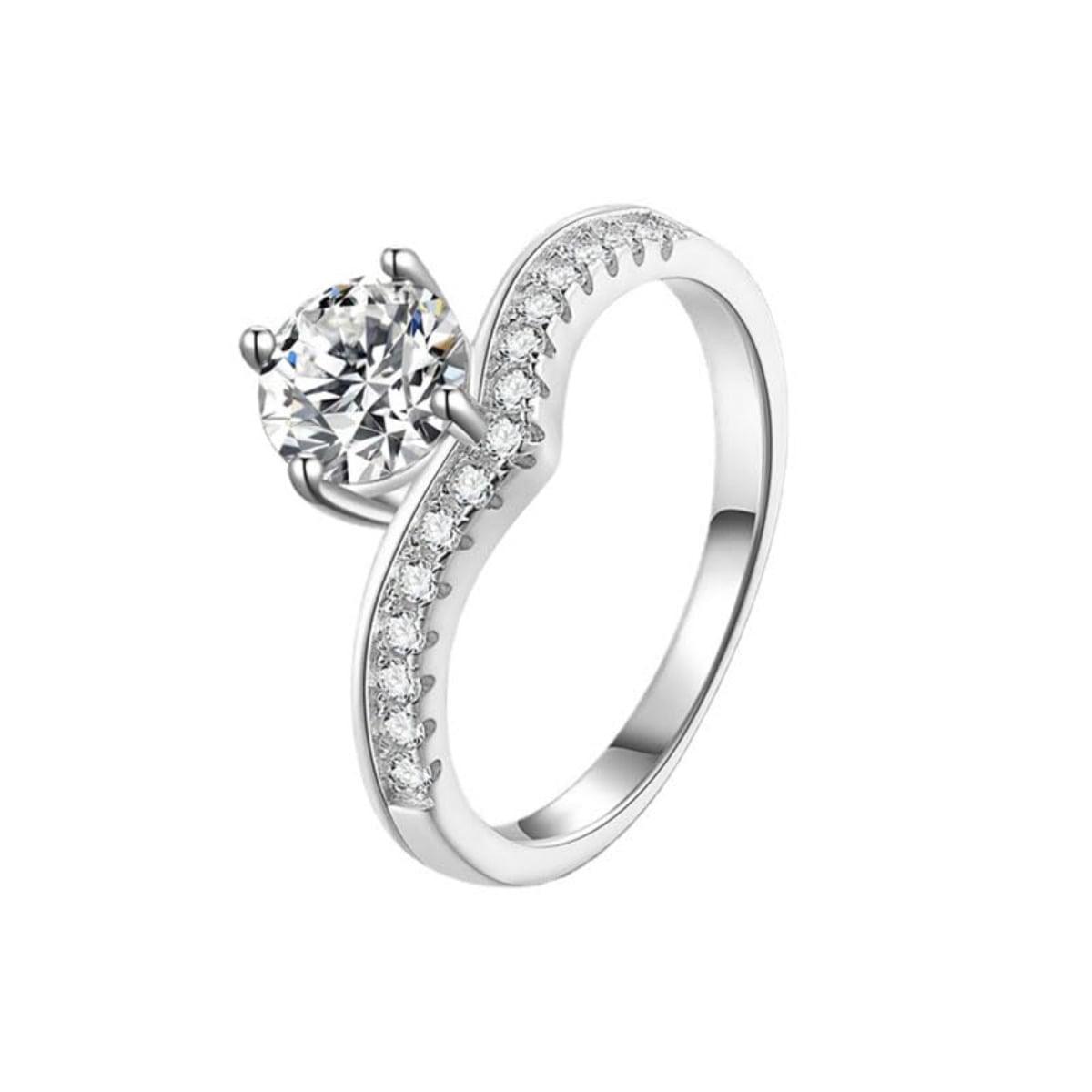 S925 Silver Crown Design | 0.5 to 2 Carat Natural Diamond Engagement ...
