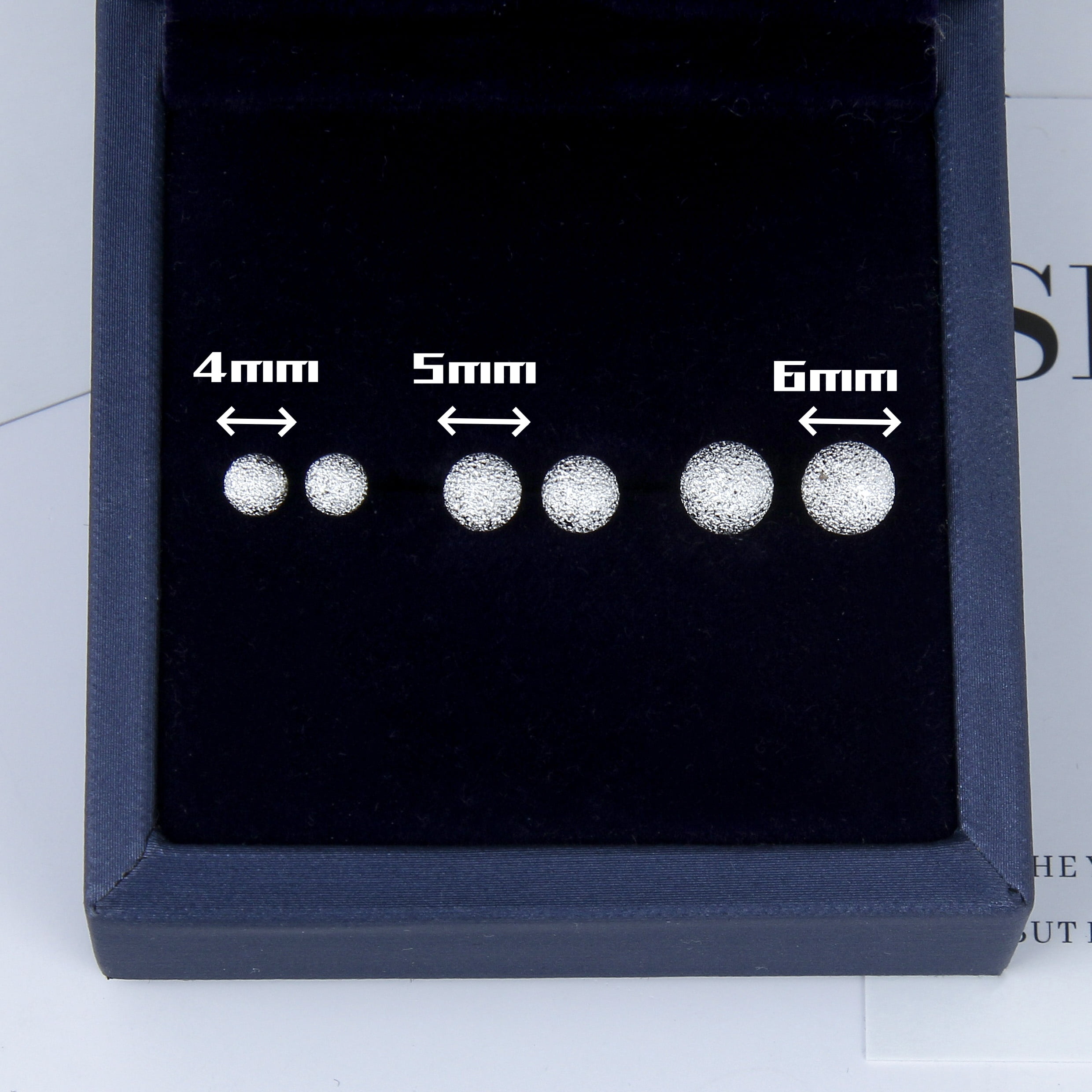 S925 Stardust Ball Studs Earrings for Women- Sterling Silver, Satin ...