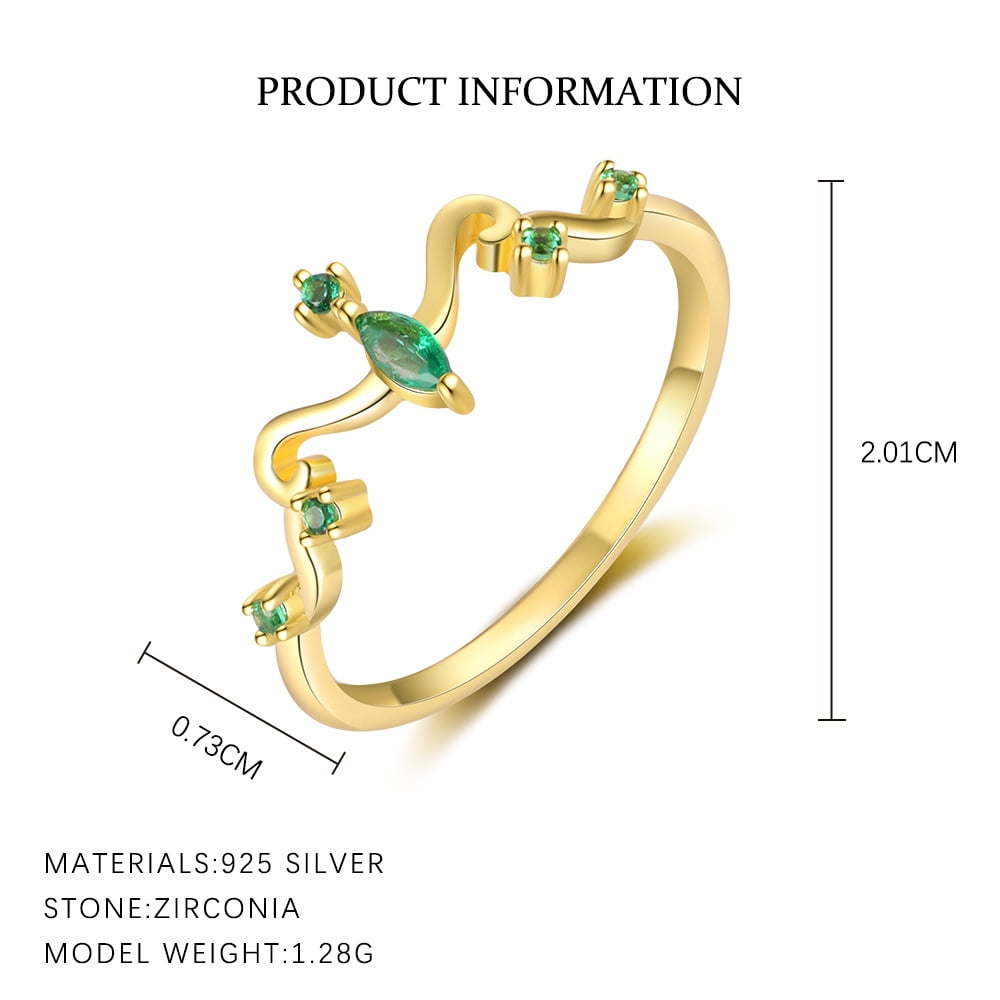 S925 Sterling Silver 12 Birthstone Rings for Women, Luxe Colorful Zircon Adjustable Stackable ...