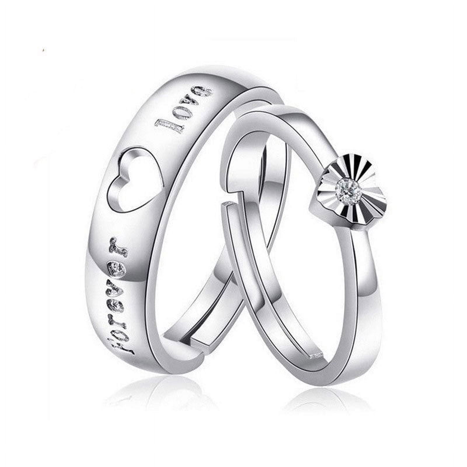 S925 Sterling Silver Couple Rings: Simple, Elegant Design for Fashionable Women - Walmart.com