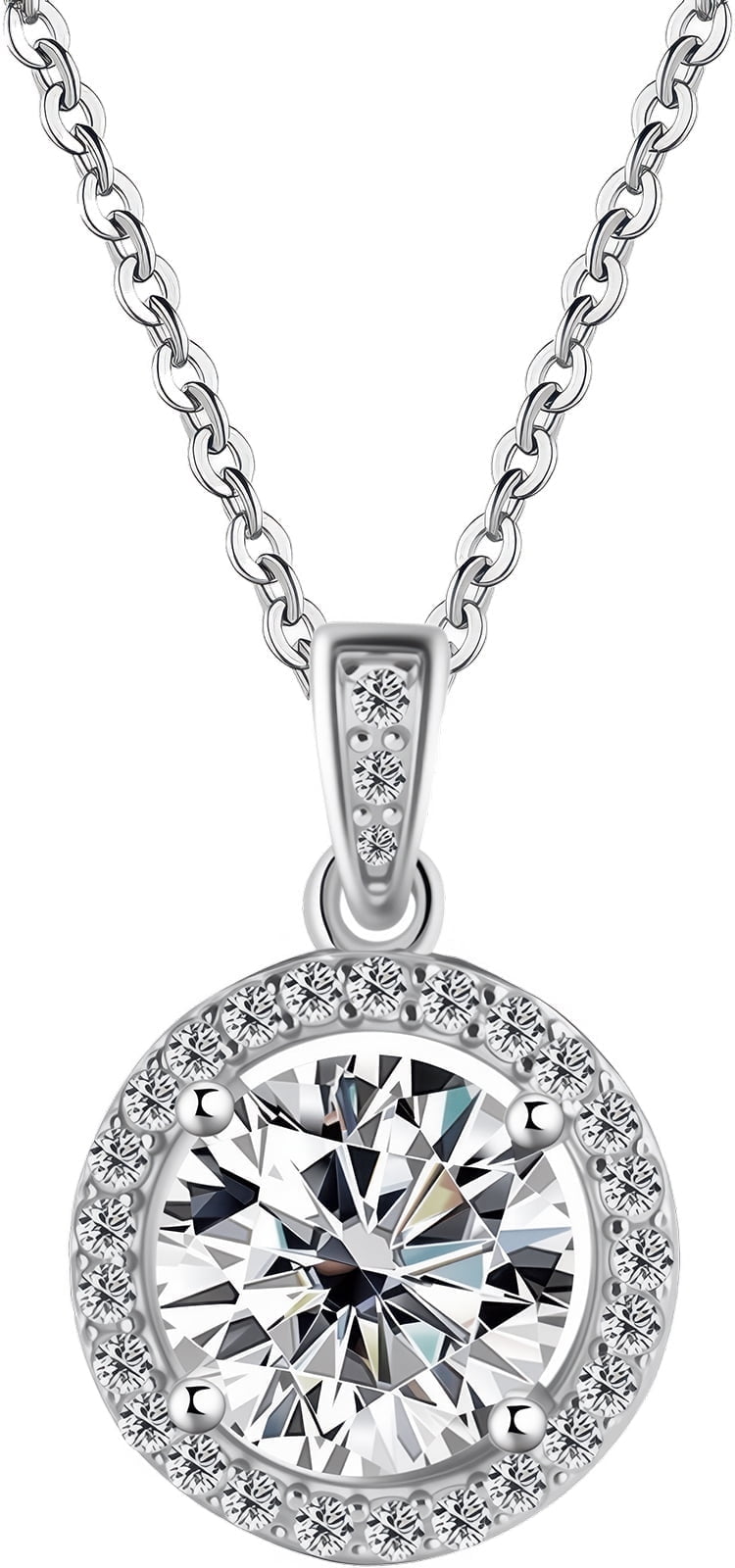 Inadays 925 Sterling Silver Necklace for Women Pendant Necklace with ...
