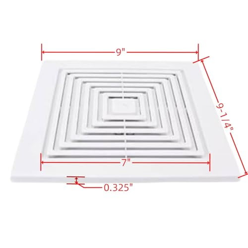 S97011723 Bathroom Ceiling Fan Grille with Springs (9 In. x 9.25 In. x ...