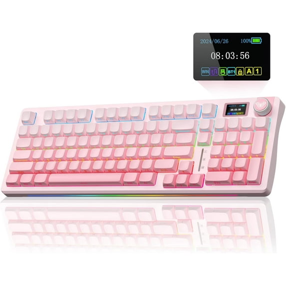 S98 Mechanical Keyboard with Screen & Knob,2.4GHz/-C/BT5.0 Hot ...