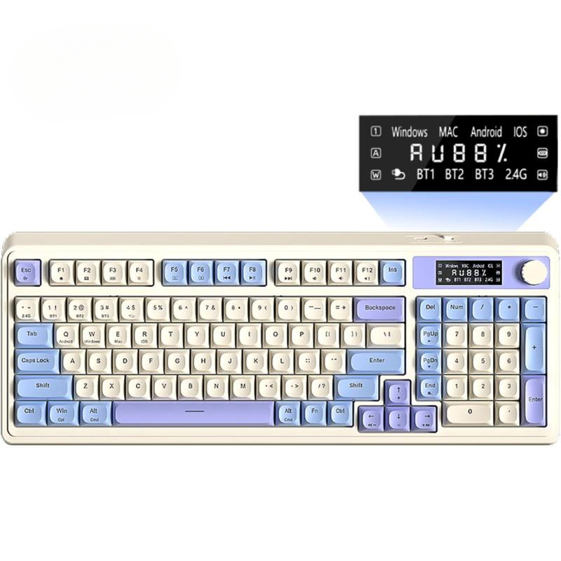 S99 Key Keyboard, Tri-Mode Bluetooth/2.4GHz/USB-C Cute Creamy Gaming ...