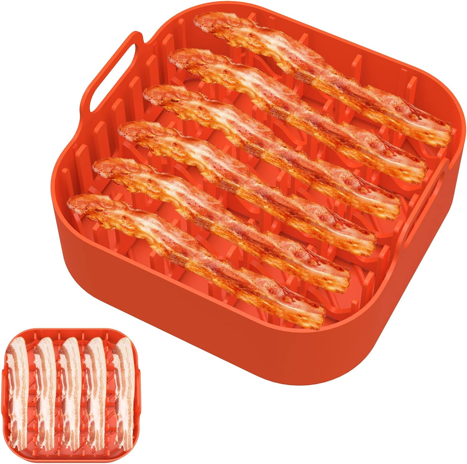 S9A Microwave Bacon Cooker with Tray Silicone Crispy Bacon Maker for ...