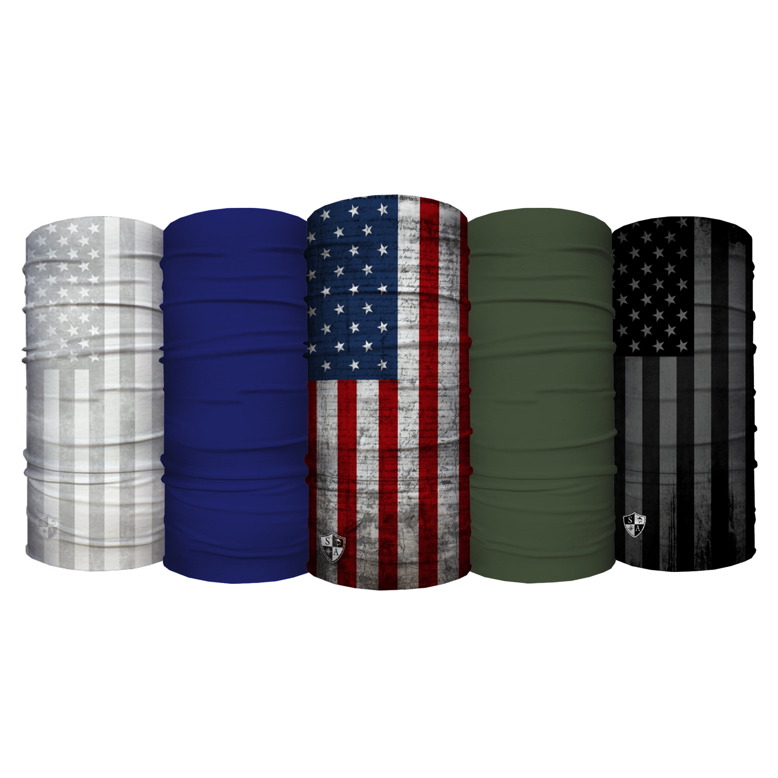 SA Company Red, White & Blue UV Face Shield 5 Pack: Multipurpose ...