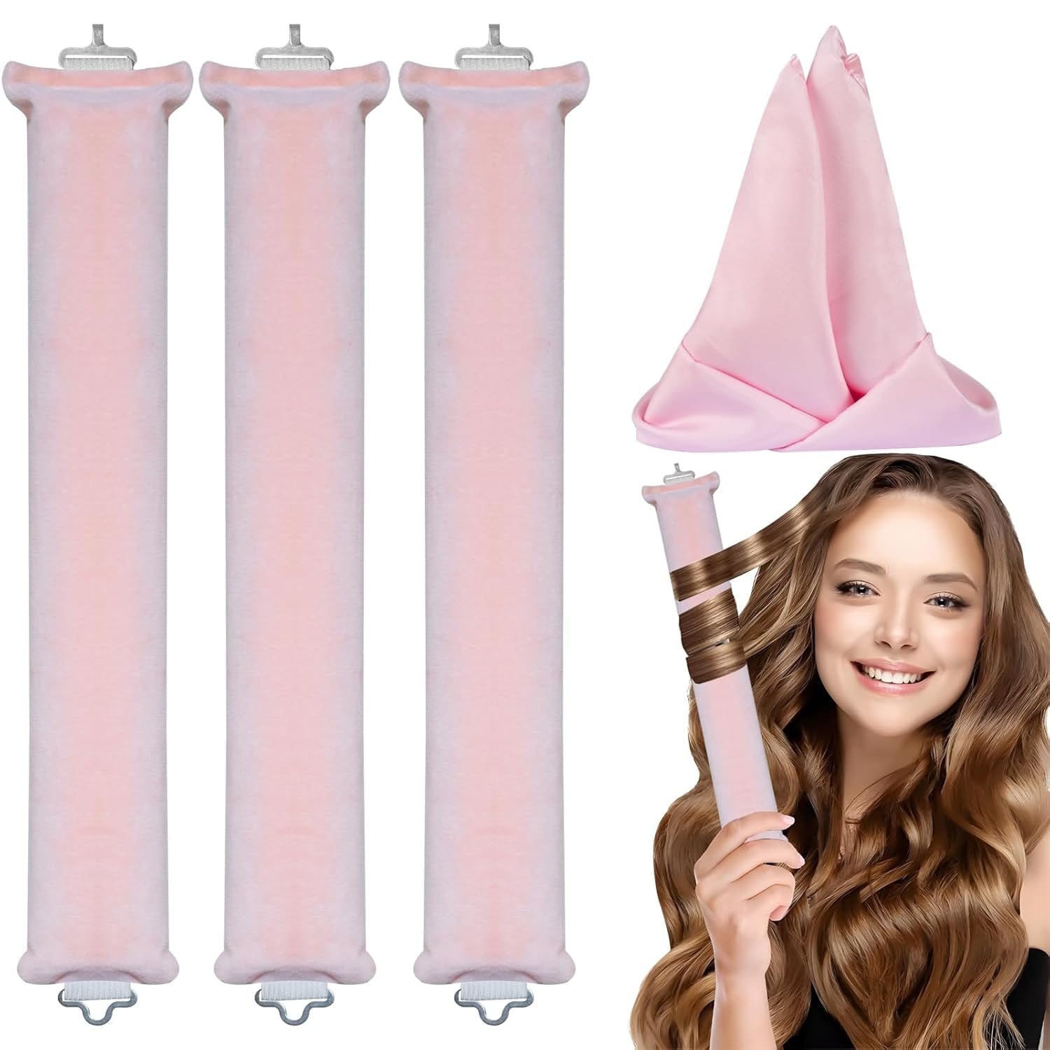 SA Heatless Curls Overnight Velvet Overnight Curls Satin No Heat Hair ...