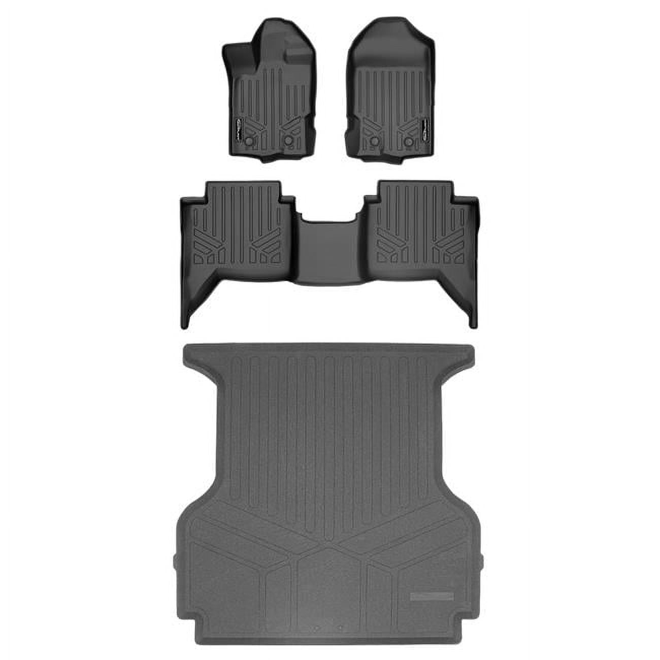 SA0410-B0410-K0410 Floor Mats 2 Rows & Truck Bed Liner Set - SuperCrew ...