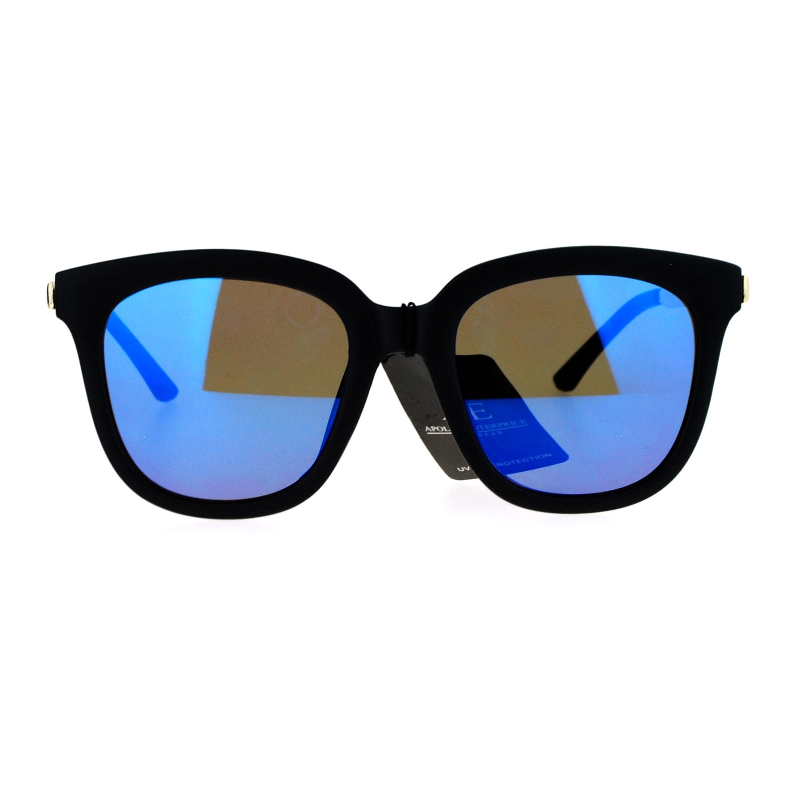 SA106 Flat Color Mirror Lens Metal Arm Rectangular Thick Horn Rim ...