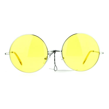 SA106 Rimless Large Hippie Round Circle Lens Womens Sunglasses Silver ...