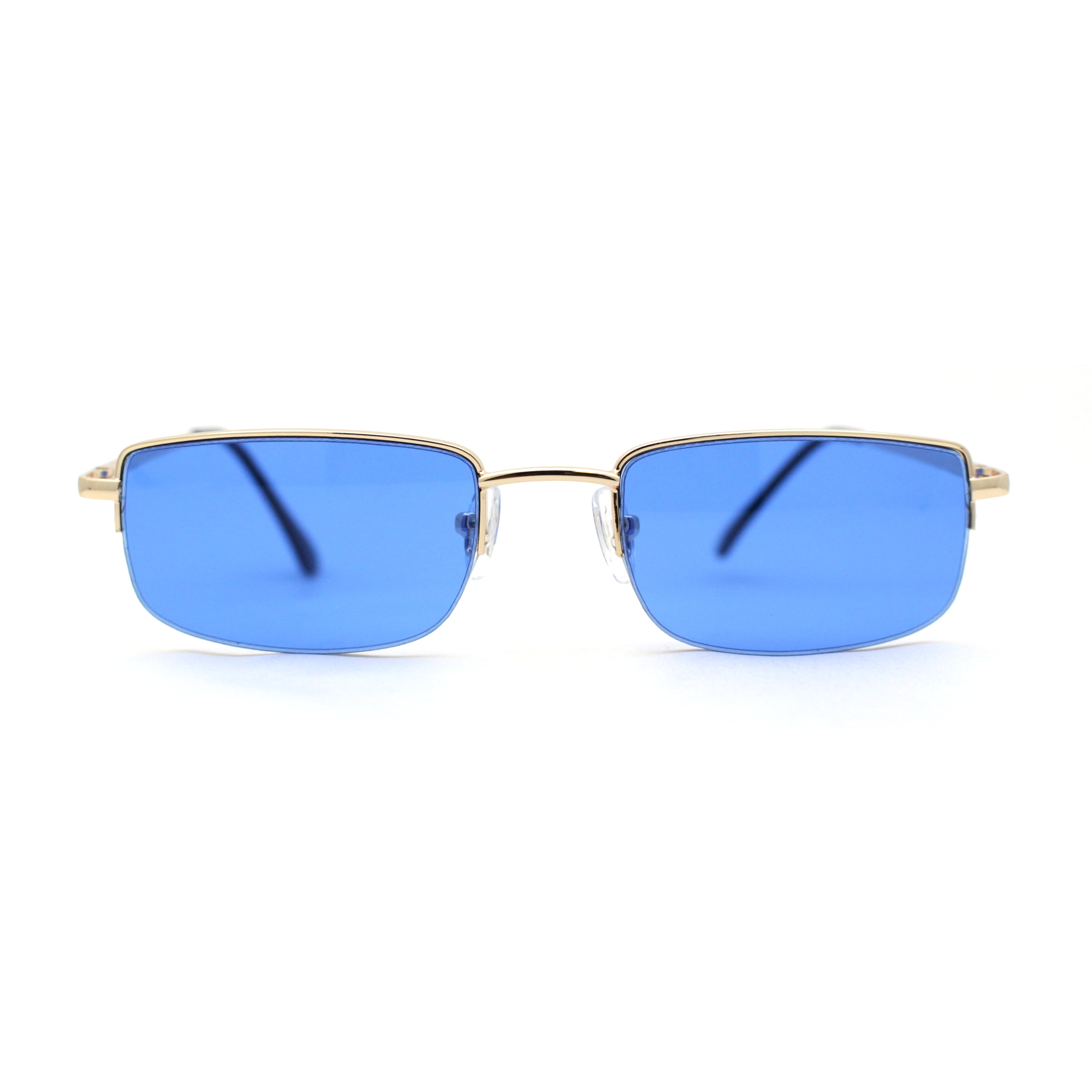 SA106 Mens Pop Color Lens Half Rim Narrow Rectangular 90s Dad ...