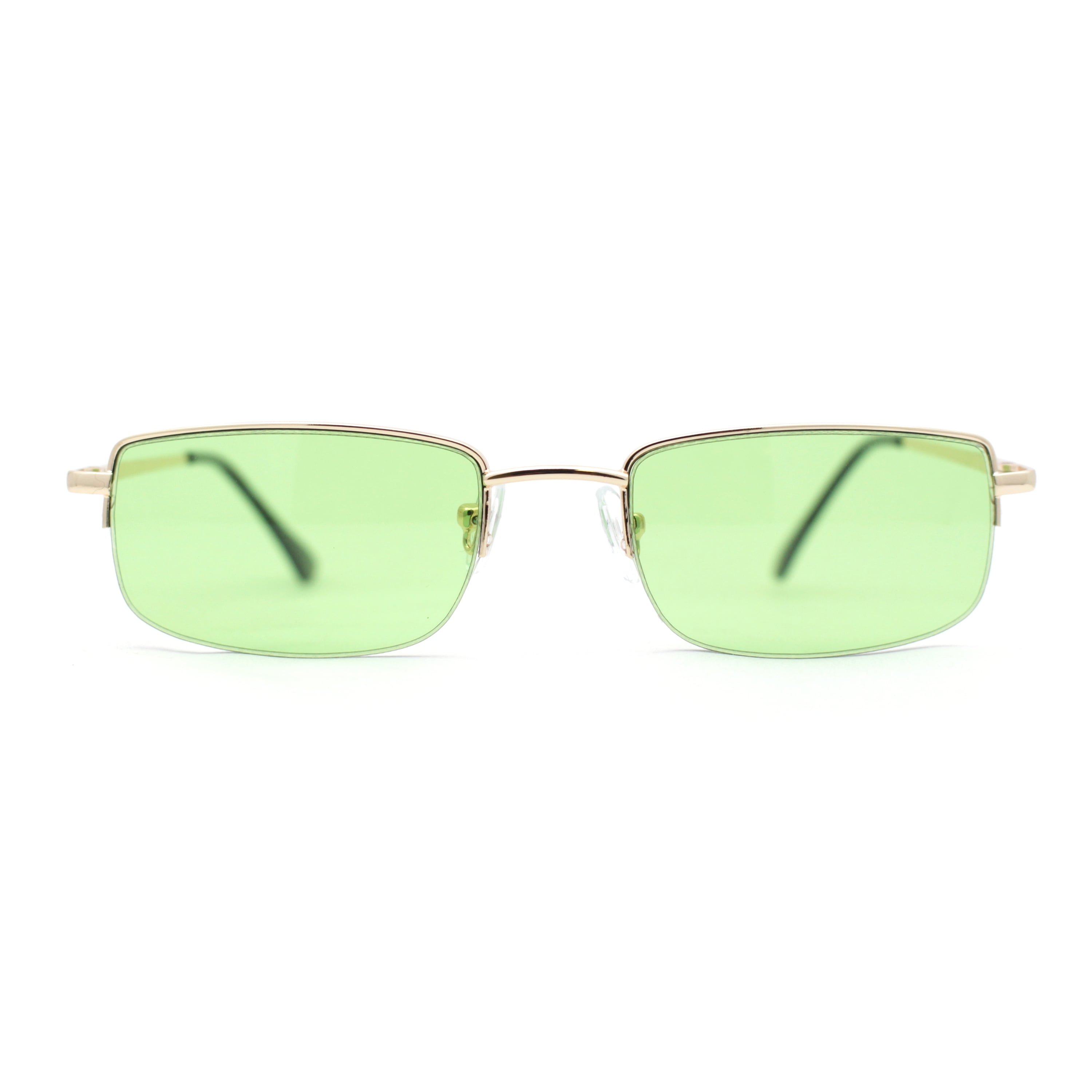 SA106 Mens Pop Color Lens Half Rim Narrow Rectangular 90s Dad ...