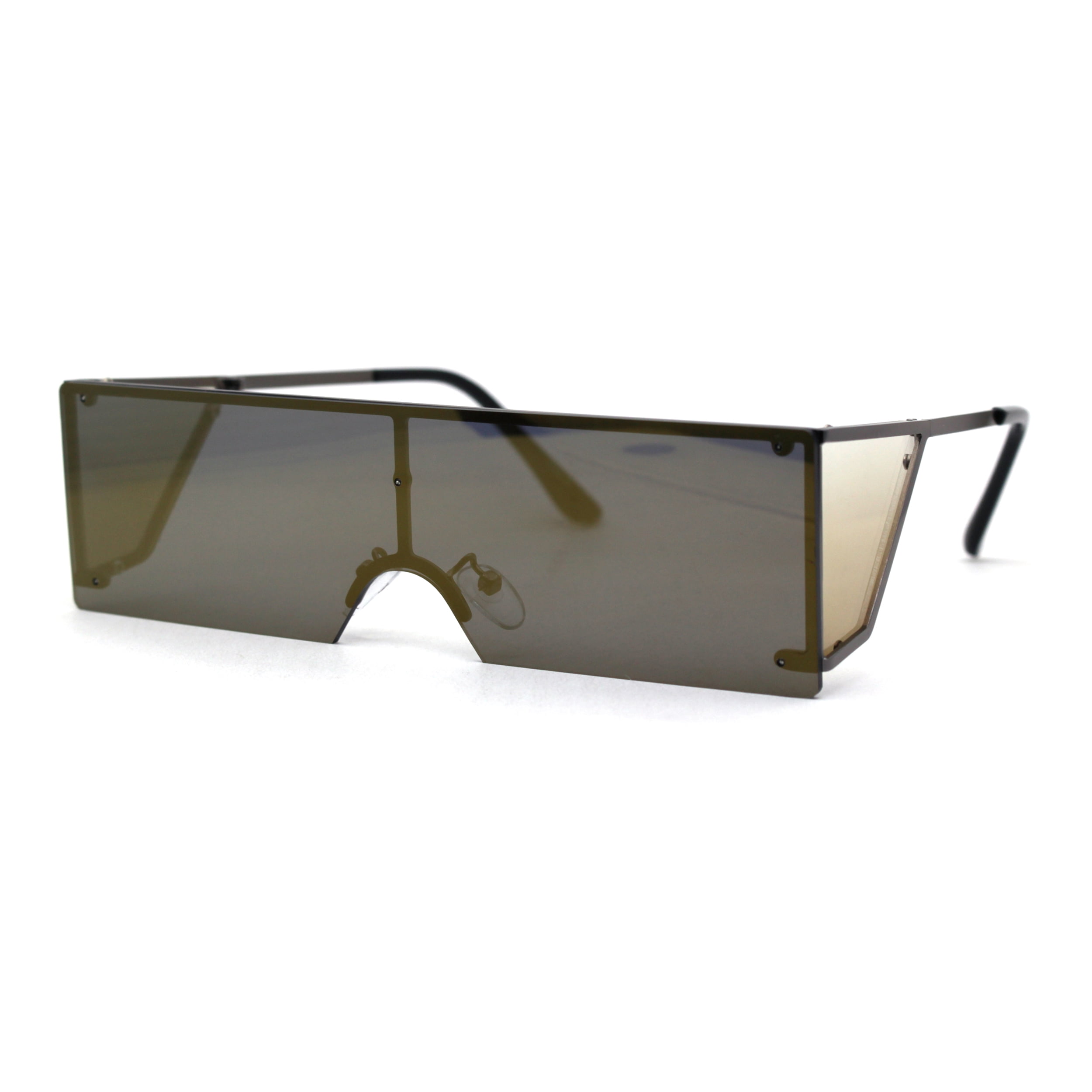 SA106 Mirrored 80s Retro Squared Rectangle Side Visor Robotic ...