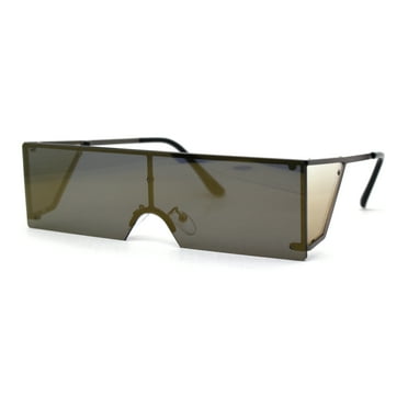 Retro Sunglasses - Matte-Yellow Frame / Mirror Lens - Walmart.com
