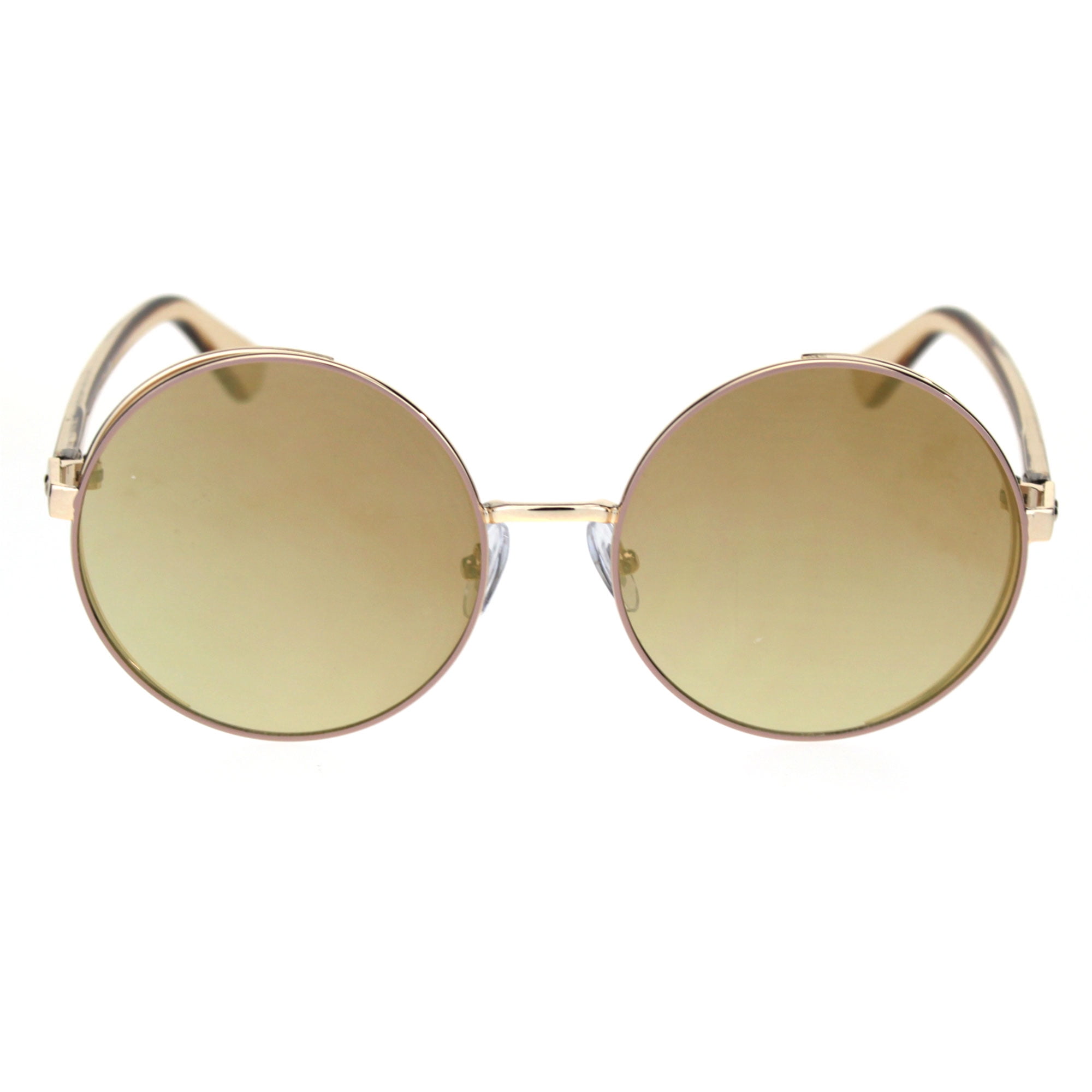 SA106 Womens Luxury Designer Round Circle Lens Hippie Sunglasses Gold ...